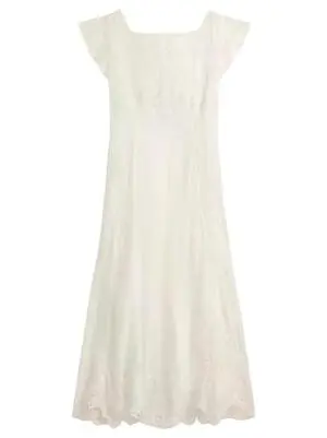 Ralph Lauren Broderie Anglaise Midi Dress - Neutrals