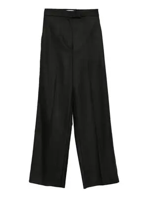 VELA SHOP Pressed-crease Wide-leg Trousers - Black