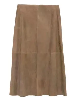 ARMA Melita Suede Midi Skirt - Neutrals