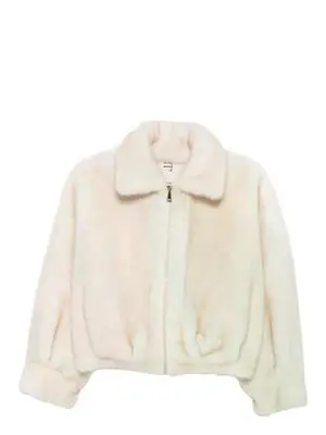 VALENTINI 1972 Faux-fur Zip-up Jacket - Neutrals