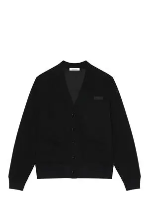 Givenchy Cardigan In Cotton With Paris Gros Grain - Black