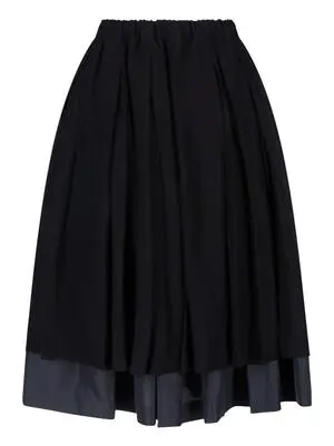 Comme Des Garçons Mid-length Tiered Skirt - Black