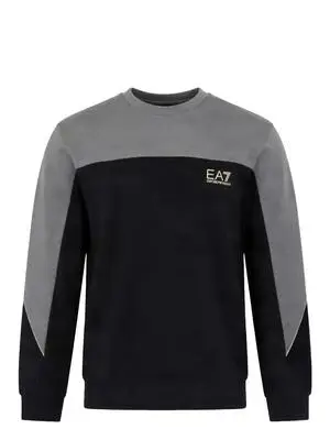 EA7 Logo-print Panelled Sweater - Black