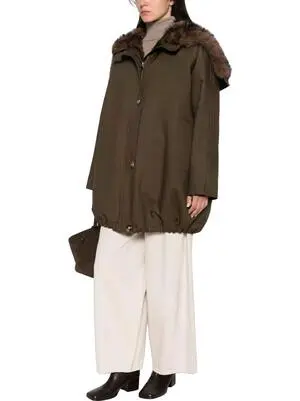 VALENTINI 1972 Faux-fur-trim Hooded Coat - Green