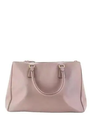 Prada Double Zip Lux Saffiano Leather Medium Tote Bag - Neutrals