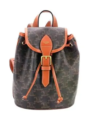 Celine Folco Triomphe Coated Canvas Mini Backpack - Brown