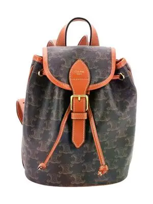 Celine Folco Triomphe Coated Canvas Mini Backpack - Brown