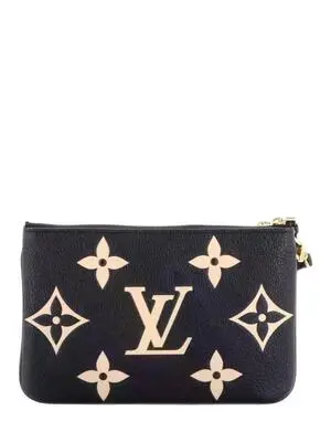 LOUIS VUITTON Double Zip Pochette Bicolor Monogram Empreinte Giant Crossbody Bag - Black