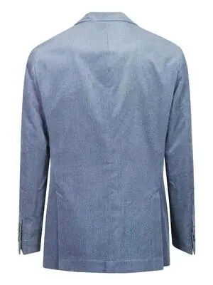 Brunello Cucinelli Denim-effect Cotton Velvet One-and-a-half Breasted Tailor Blazer With Metal Buttons - Blue