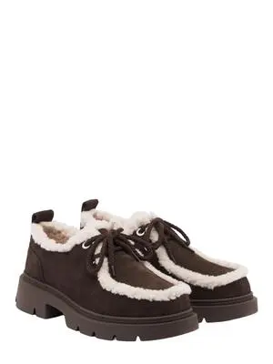 Inuikii Mocabee Shearling-lined Suede Lace-up Shoes - Brown