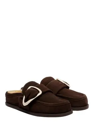 Inuikii Shearling-lined Suede Mules - Brown