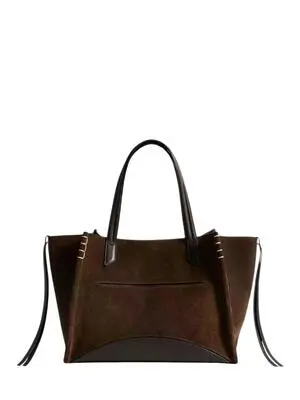 JW Anderson Suede Contrast-trim Tote Bag - Brown