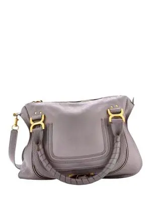 Chloé Marcie Leather Medium Satchel - Grey
