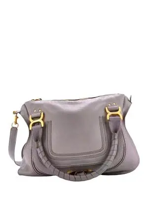 Chloé Marcie Leather Medium Satchel Grey