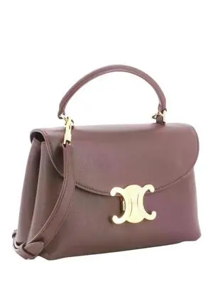 Celine Nino Top Handle Bag Leather Teen Satchel Brown