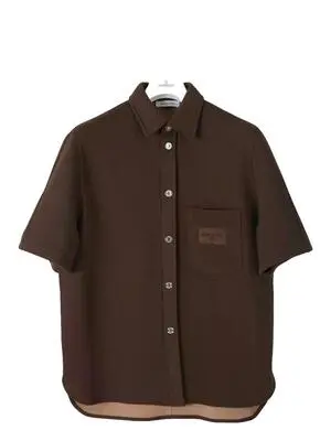 Givenchy Logo-patch Short-sleeve Shirt - Brown