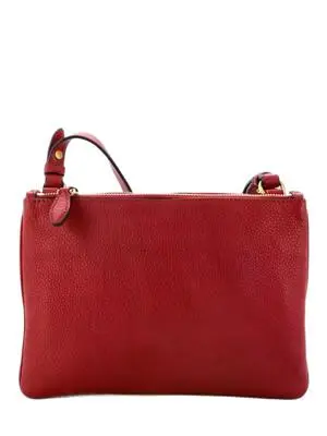 PRADA Double Zip Vitello Daino Small Crossbody Bag