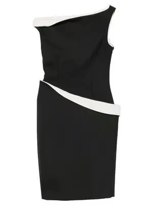 RÓHE Asymmetric Two-tone Midi Dress - Black