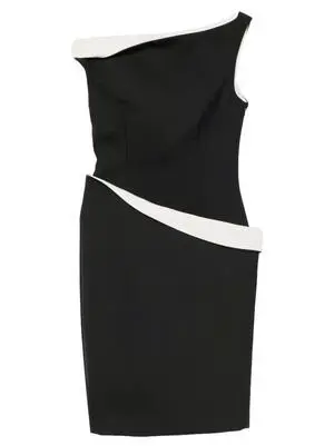 RÓHE Asymmetric Two-tone Midi Dress - Black