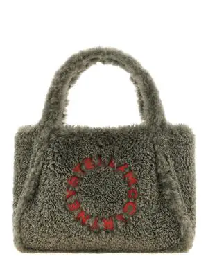 Stella McCartney Shearling Logo Shopping Bag - Gray