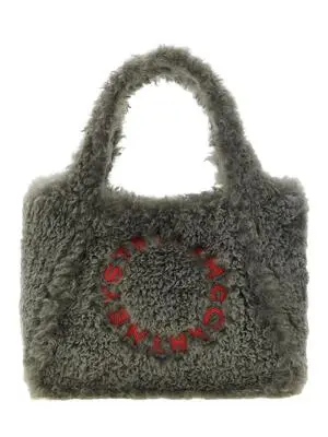 Stella McCartney Shearling Logo Shopping Bag Gray