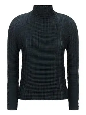 Issey Miyake Wooly Pleats-68' Blouse - Blue