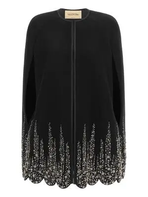 Valentino Garavani Compact Drap Cape - Black