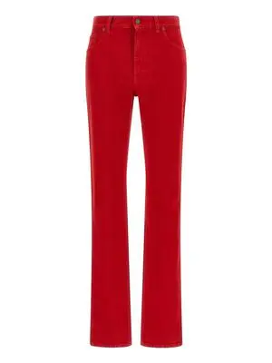 Chloé Garment-dyed Denim Jeans - Red