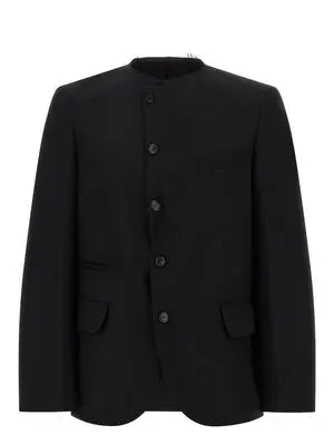 Comme Des Garçons Raw Cut Hem Blazer - Black