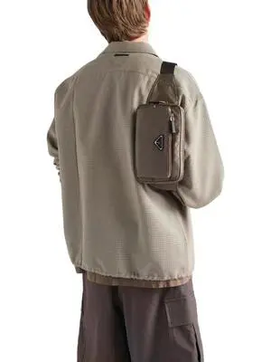 Prada Re-nylon And Saffiano-leather Belt Bag - Grey