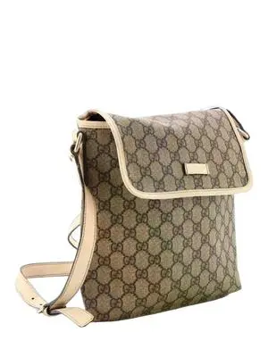 Gucci Flap Messenger Gg Coated Canvas Small Crossbody Bag - Brown