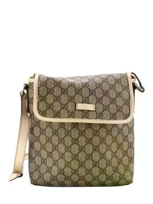 Gucci Flap Messenger Gg Coated Canvas Small Crossbody Bag - Brown
