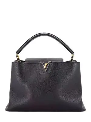 LOUIS VUITTON Capucines Bag Leather Mm Satchel - Black