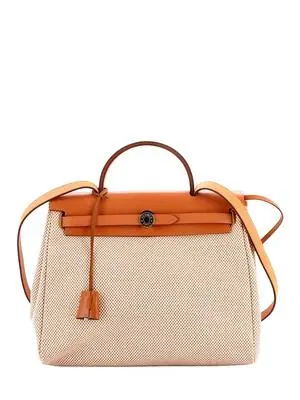 Hermès 31 Herbag Zip Criss Viking Toile And Leather - Brown