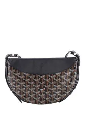 Goyard Hirondelle Shoulder Bag Coated Canvas And Leather - Black