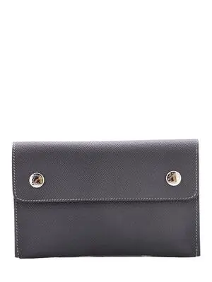 Hermès Double Snap Pochette Crossbody Epsom - Gray