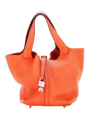 Hermès Mm Eclat Picotin Lock Bag Clemence - Orange