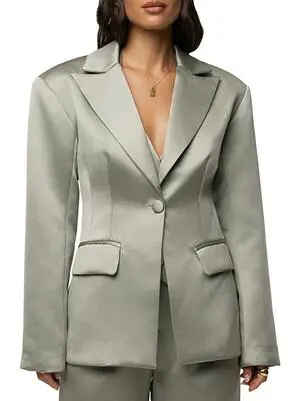 JLUXLABEL Victoria Satin Blazer - Sage