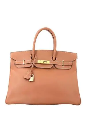 Hermès Birkin 35 Handbag Brown Courchevel With Hardware - Gold