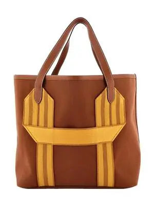 Hermès Pursangle Tote Canvas With Leather - Brown
