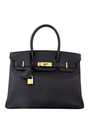 Hermès Birkin 30 Handbag Black Epsom With Gold Hardware - Noir