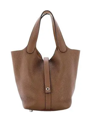Hermès Picotin Lock Eclat Clemence & Swift Leather Top Handle Bag - Brown
