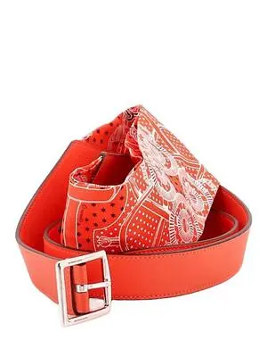Hermès Banasilk Belt Bag Printed Silk And Leather - Orange