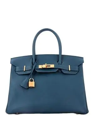 Hermès Birkin 30 Handbag Blue Epsom With Gold Hardware - Colvert