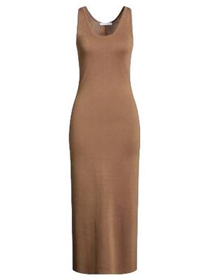 Max Mara Maxi Dress Khaki Size Virgin Wool - Beige