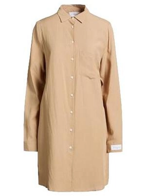 GAELLE PARIS Woman Mini Dress Camel Size 4 Viscose, Linen Camel