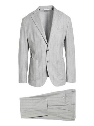MANUEL RITZ Suit Size Virgin Wool, Elastane - Grey
