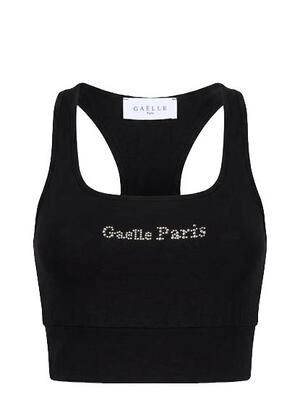 GAELLE PARIS Top Size Cotton, Elastane - Black