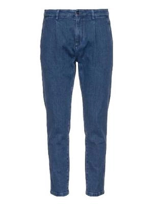 MOORER Jeans Size Cotton, Elastane - Blue
