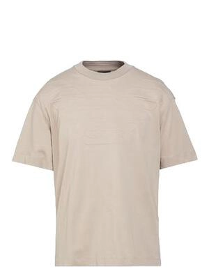 Emporio Armani Man T-shirt Grey Size Xxl Cotton Beige